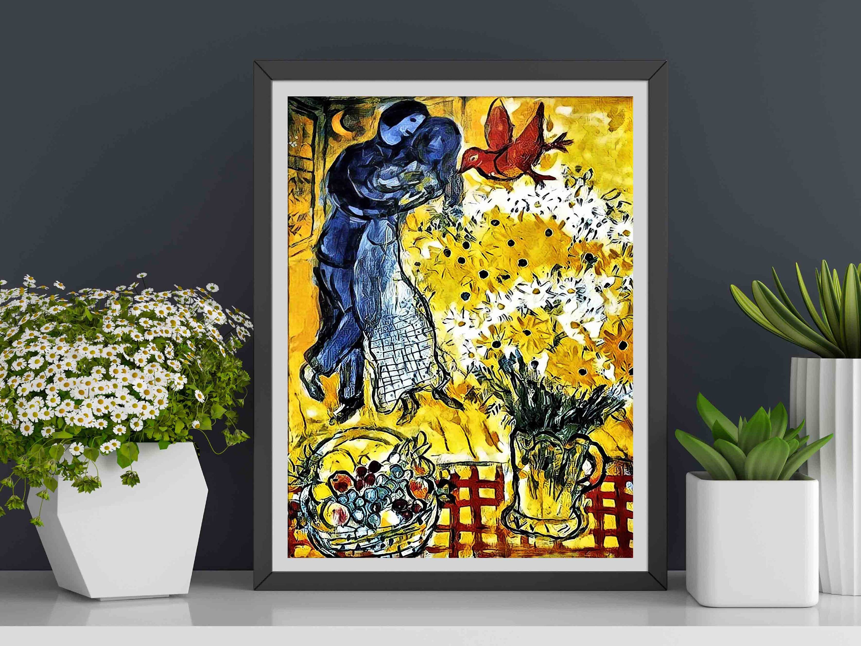 Printable Marc Chagall Lovers With Daisies Surreal Wall Art Etsy