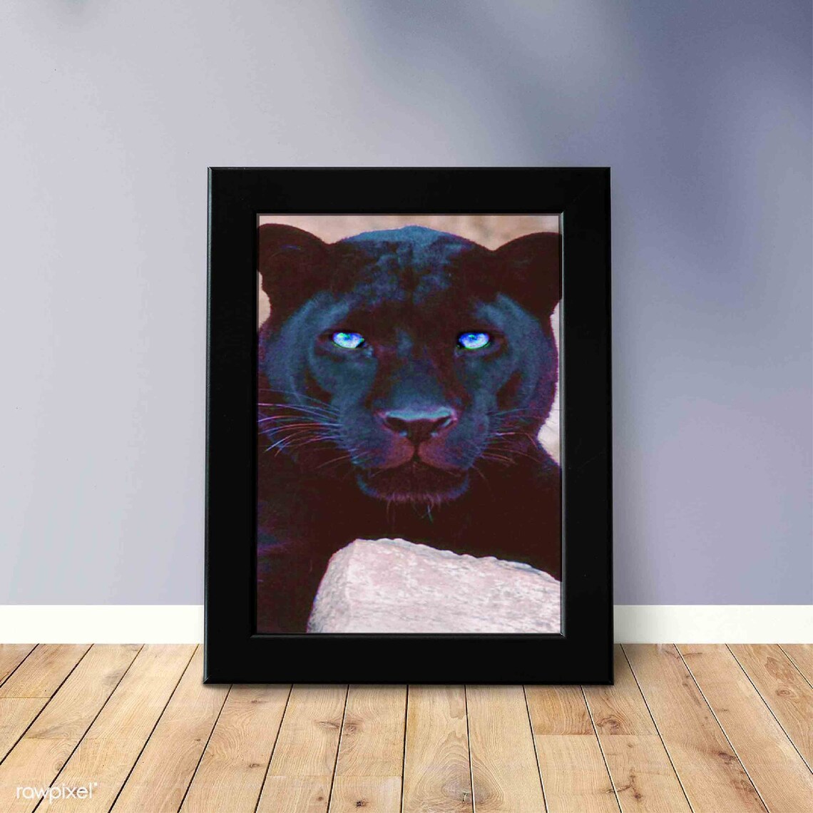 Pantera azul acuarela para imprimir y enmarcar la impresión - Etsy México