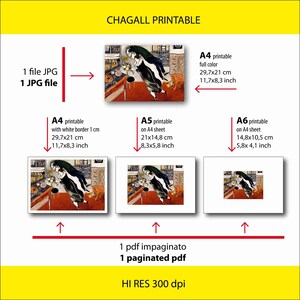 The Birthday Chagall Printable A4 Marc Chagall Poster A4 Instant ...