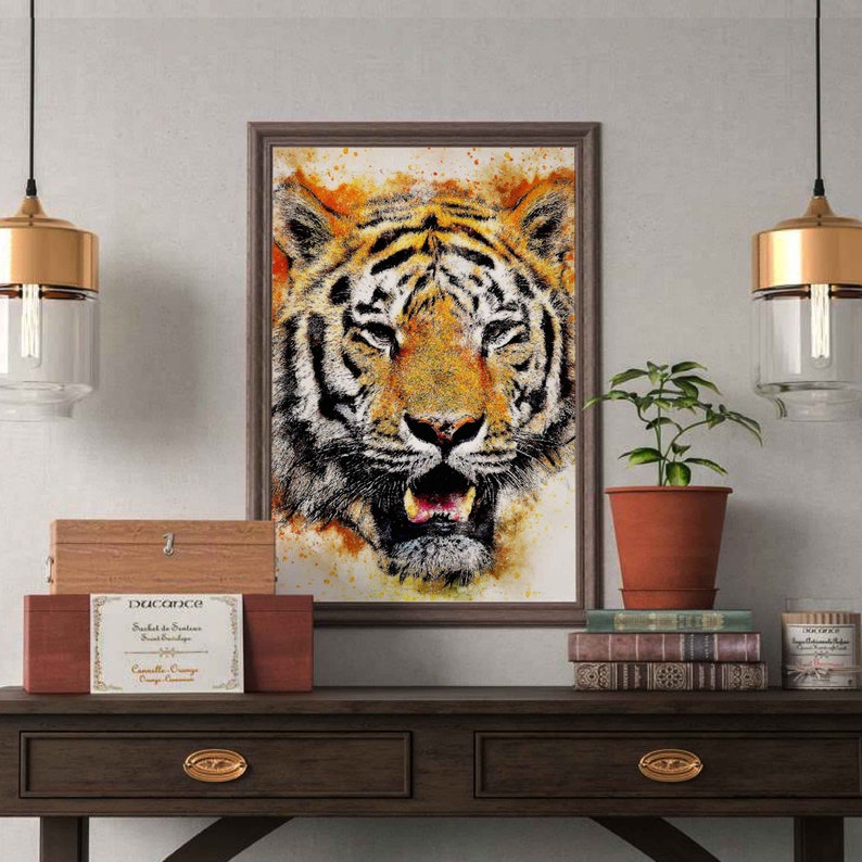 Tiger print downloadable to be printed and framed. Tiger | Etsy