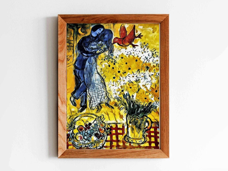 Printable Marc Chagall Lovers With Daisies Surreal Wall Art Etsy