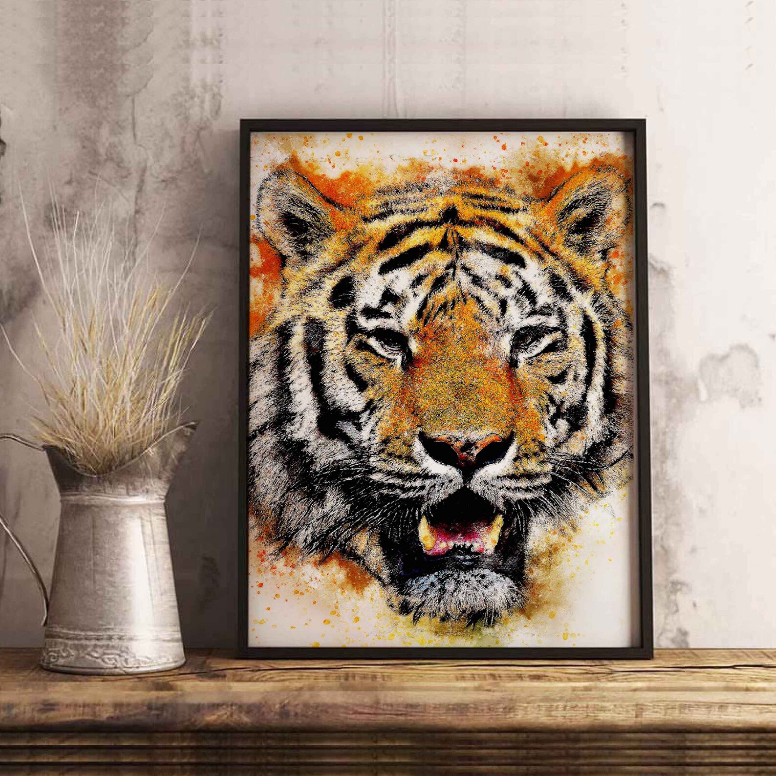 Tiger print downloadable to be printed and framed. Tiger | Etsy