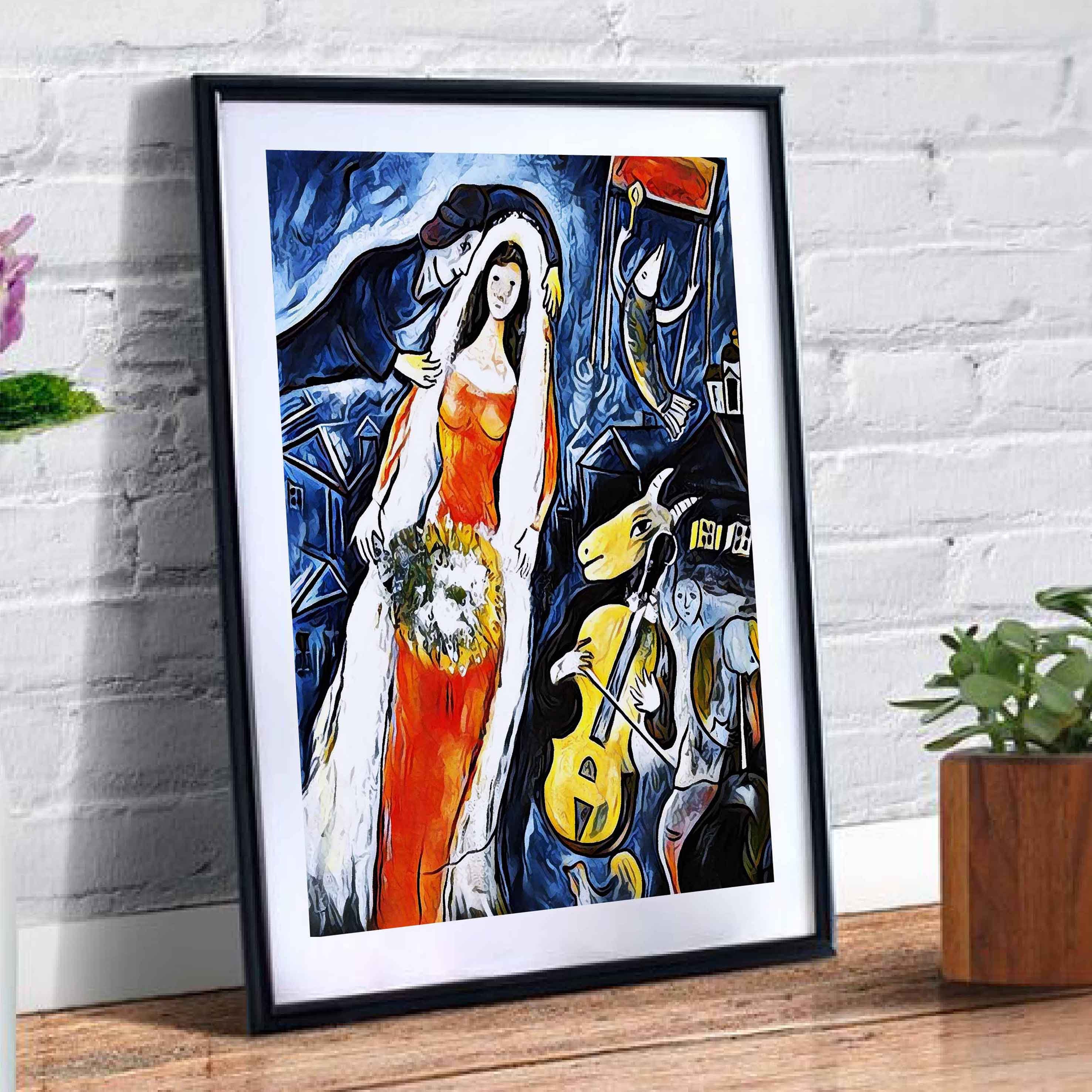 Marc Chagall La Mariee Printable Wall Art Ready To Be Printed Etsy