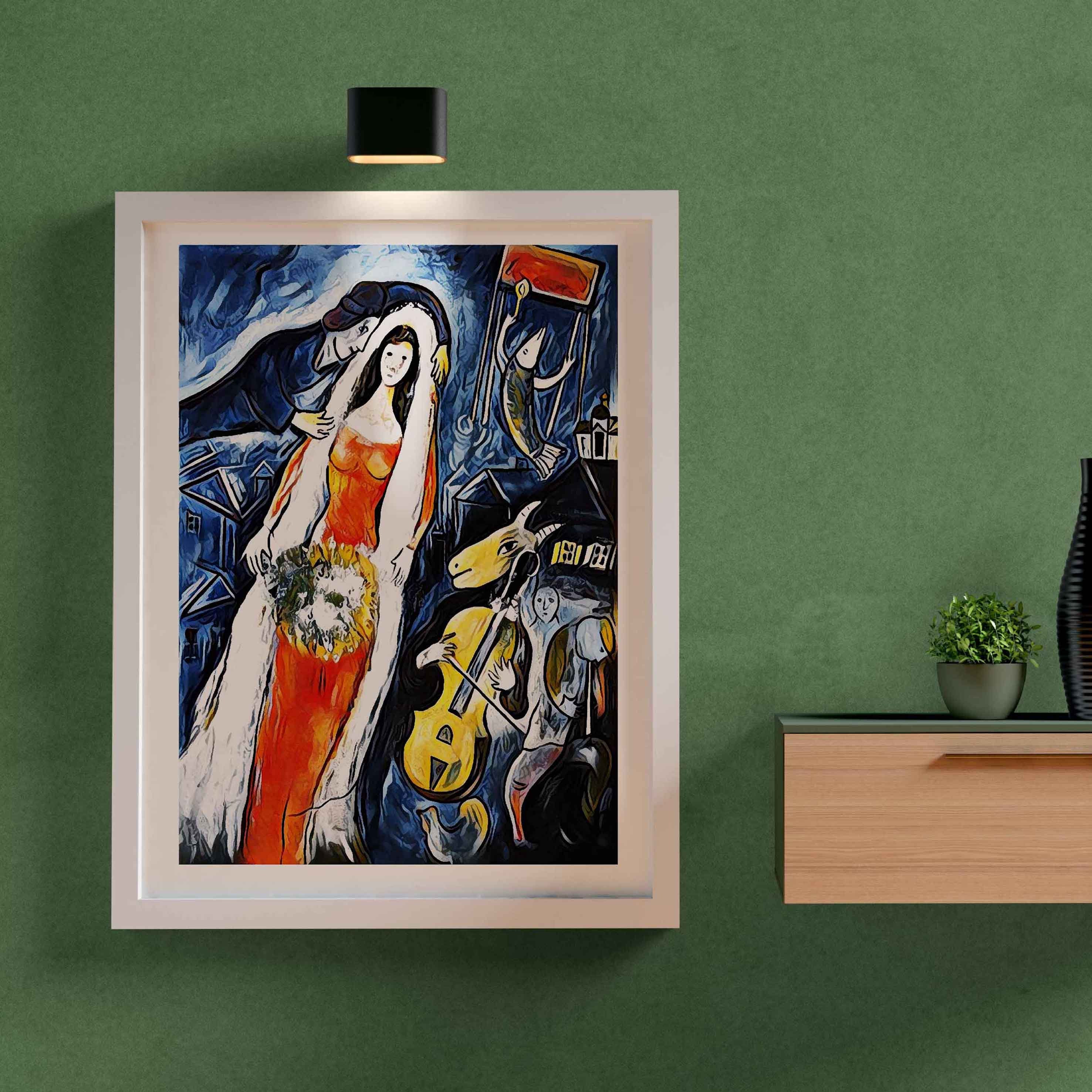 Marc Chagall La Mariee Printable Wall Art Ready To Be Printed Etsy