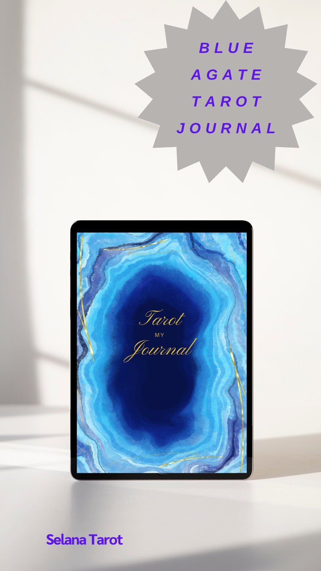 Digital Product Tarot Journal Printable Tarot Diary Blue Agate Design Tarot Diary Printable ...