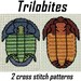 2 Trilobite Cross Stitch Pattern Digital Download Geology - Etsy