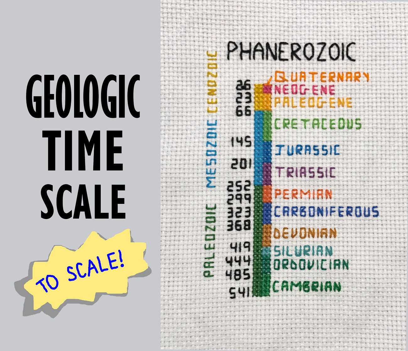 Geologic Time Scale Cross Stitch Pattern Instant Pdf Digital - Etsy