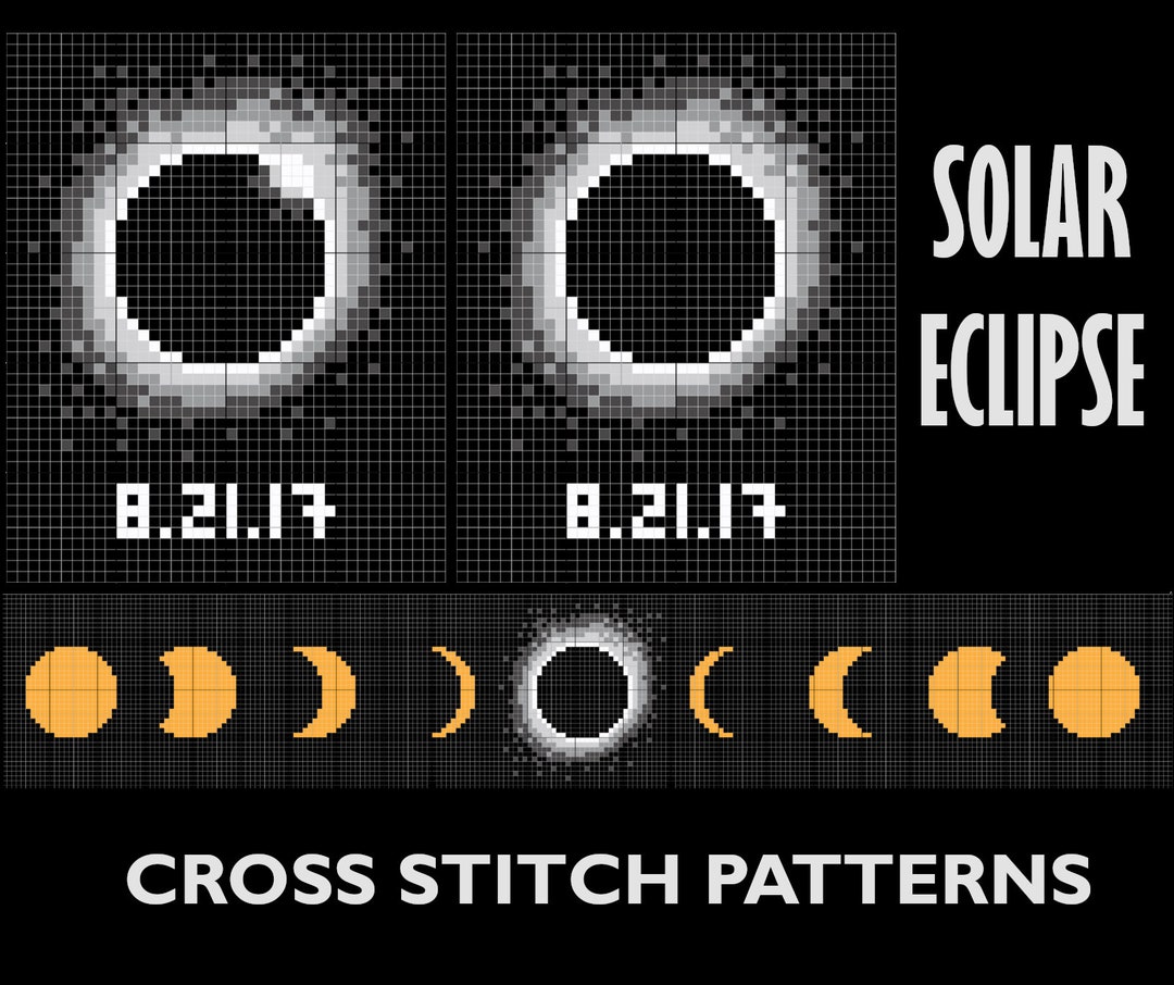 Solar Eclipse Cross Stitch Pattern Digital Download - Total Eclipse ...