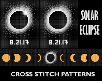 Solar Eclipse Sun and Moon Cross Stitch Pattern - Etsy