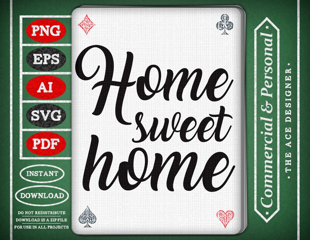 Home Sweet Home / Script Font / Png Eps Ai Svg Pdf Vinyl Cut Files - Etsy