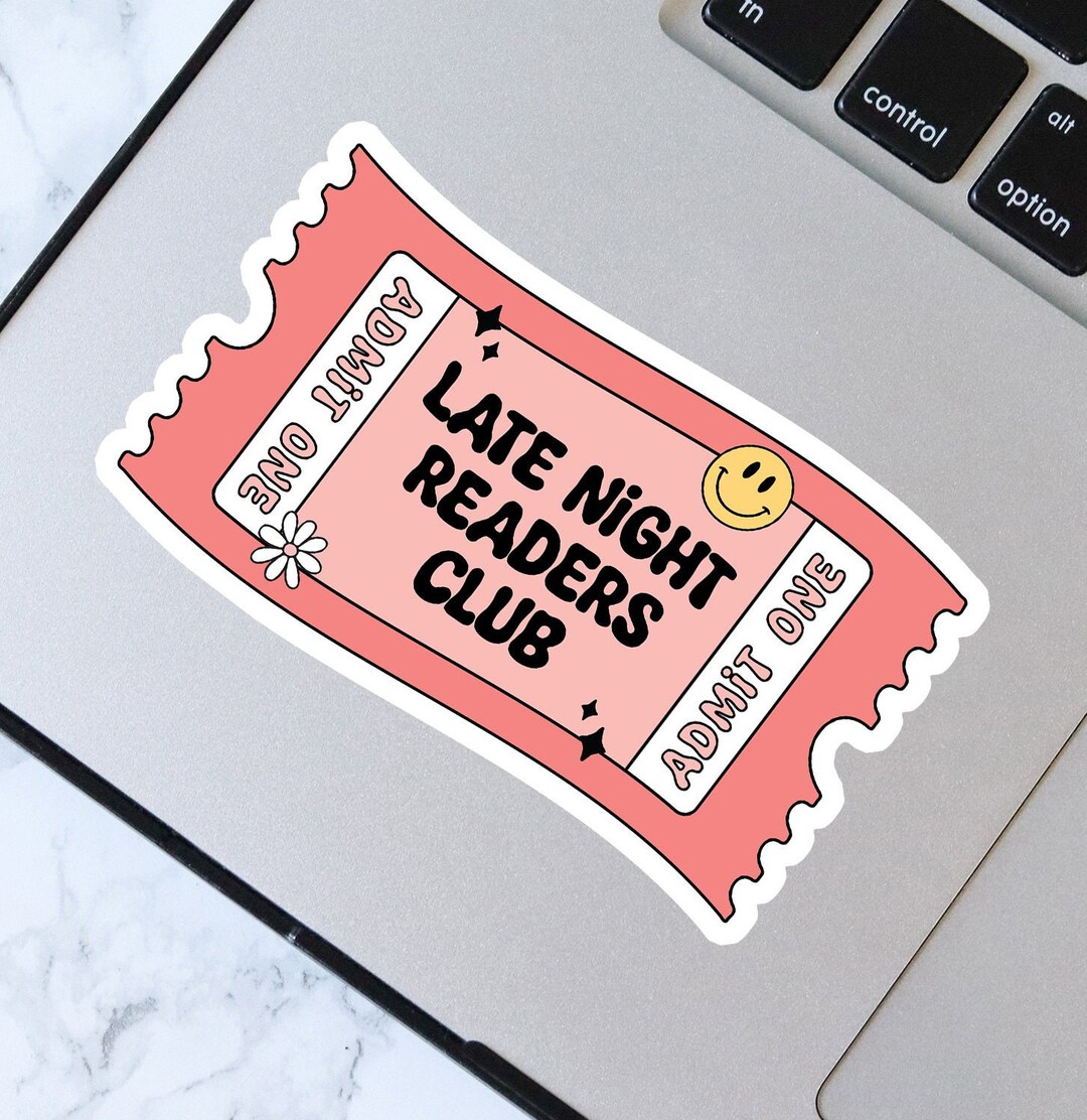 Late Night Readers Club Sticker Waterproof Sticker Late Night Readers ...