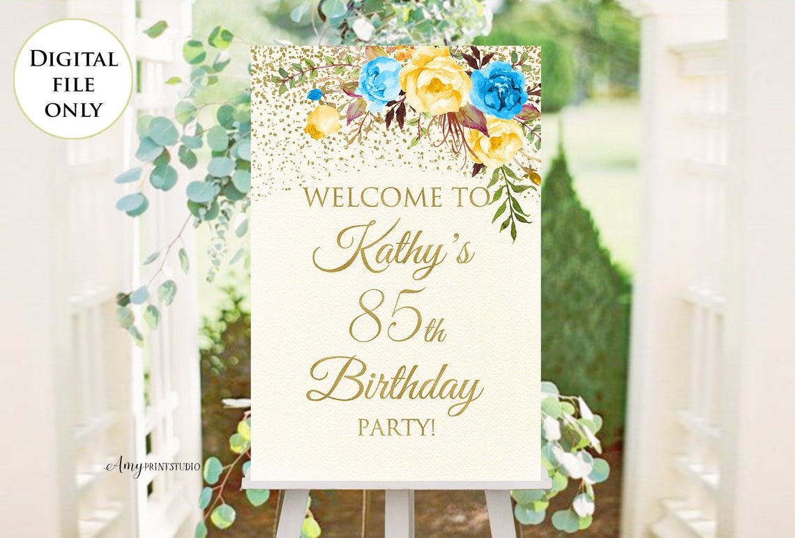 Welcome Birthday Sign, Welcome Sign Printable, Ivory Birthday Welcome ...