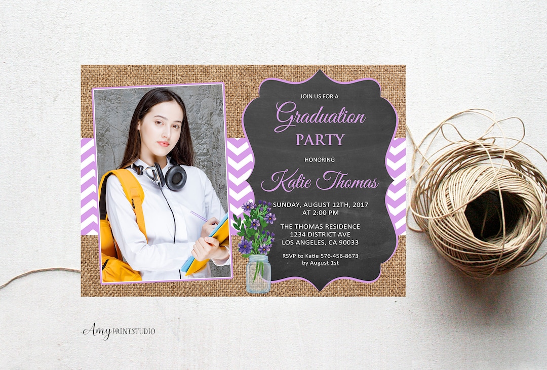 Graduation Invitation, Graduation Party Invite, Floral Graduation ...