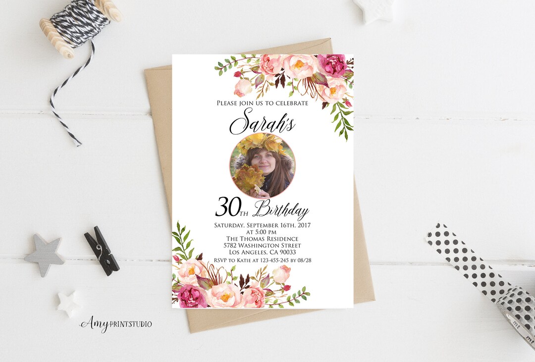 30th Birthday Invitation, Women Birthday Invitation, Any Age Women ...
