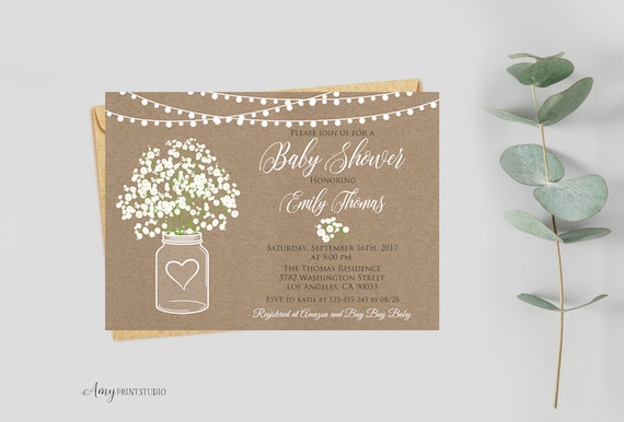 Baby Shower Invitation Rustic Baby Shower Invitations | Etsy