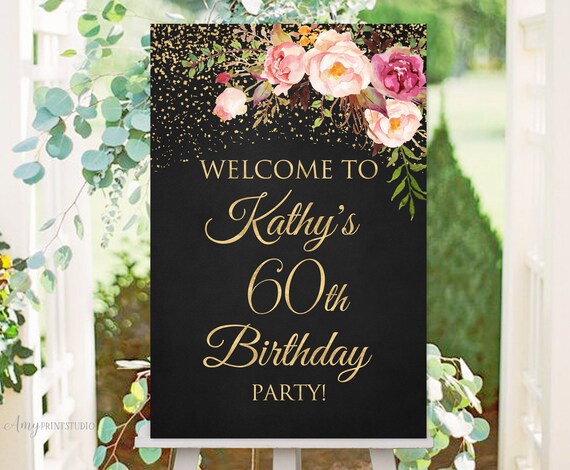 Welcome Birthday Sign Welcome sign Chalkboard Birthday | Etsy