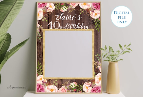Birthday Photo Booth Frame Floral Birthday Photo Booth Frame - Etsy