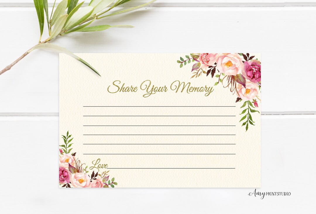 Share a Memory Card, Floral Invitation, Birthday Invitation, Floral ...
