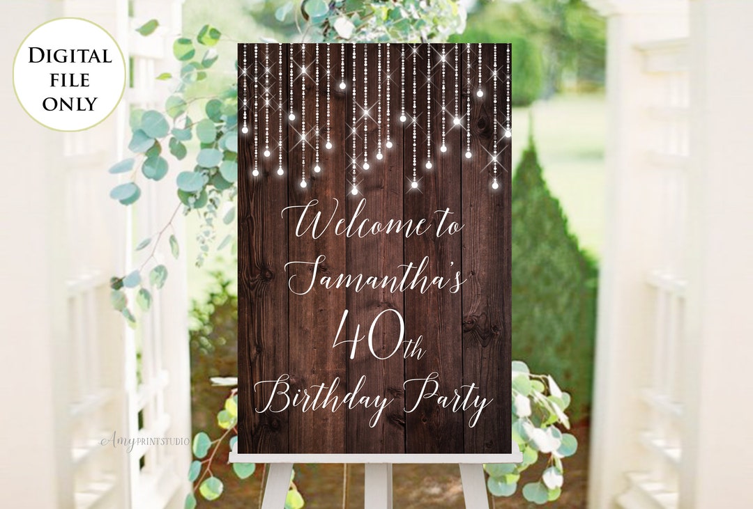 Welcome Birthday Sign, Welcome Sign, Rustic Birthday Welcome Sign, Wood ...
