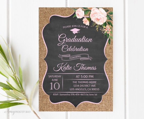 Graduation Invitation Graduation Party Invite Floral - Etsy