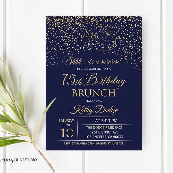 75th Brunch Invitation - Etsy
