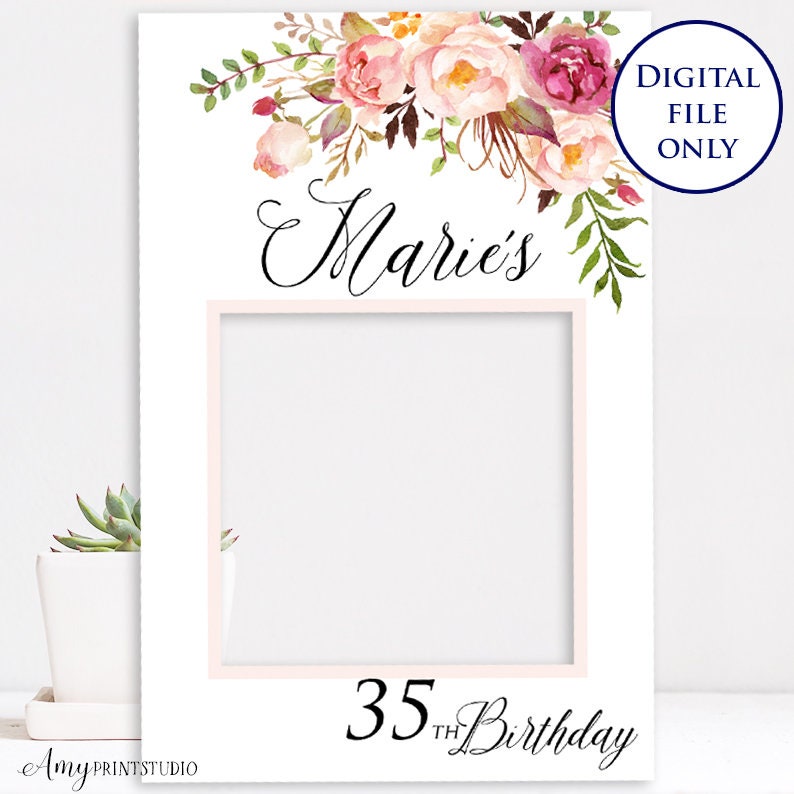 Birthday Photo Booth Frame Floral Birthday Photo Booth Frame | Etsy