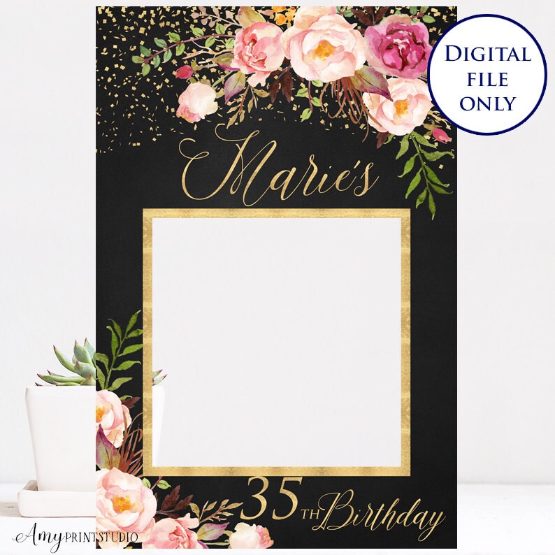 Birthday Photo Booth Frame Floral Birthday Photo Booth Frame | Etsy