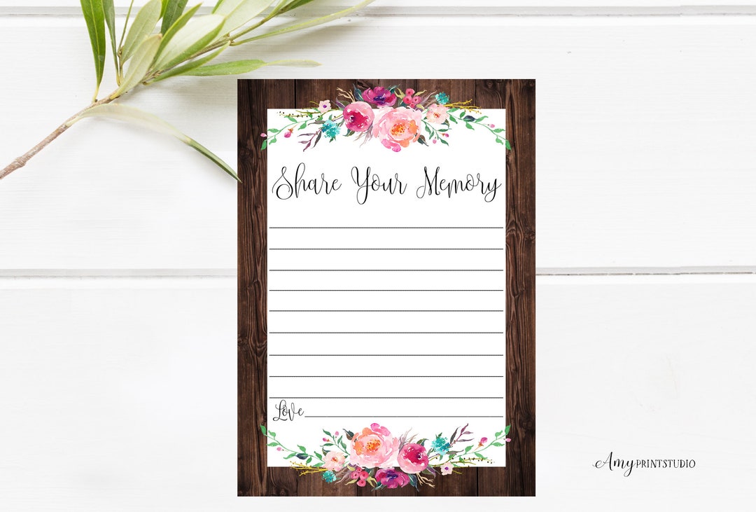 Share a Memory Card, Floral Invitation, Birthday Invitation, Floral ...