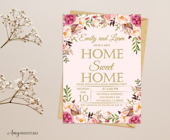 House Warming Invitation House Warming Party Invite Floral | Etsy