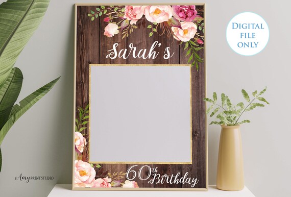 Birthday Photo Booth Frame Floral Birthday Photo Booth Frame | Etsy