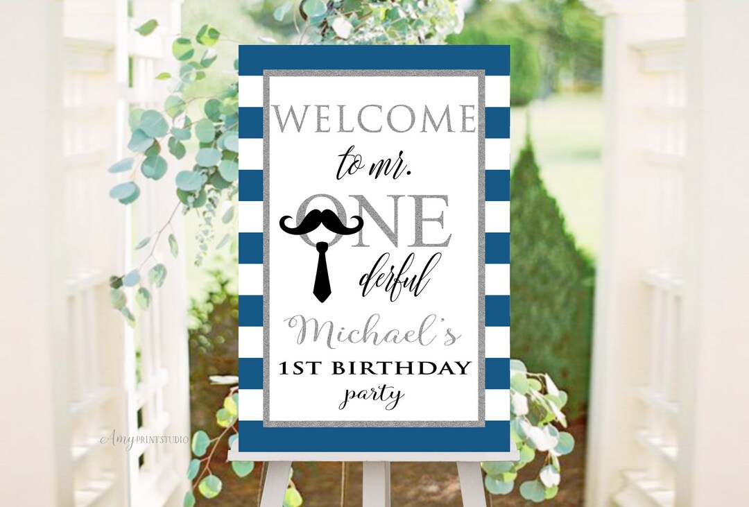 First Birthday Sign, Welcome Birthday Sign, Welcome Sign Printable ...