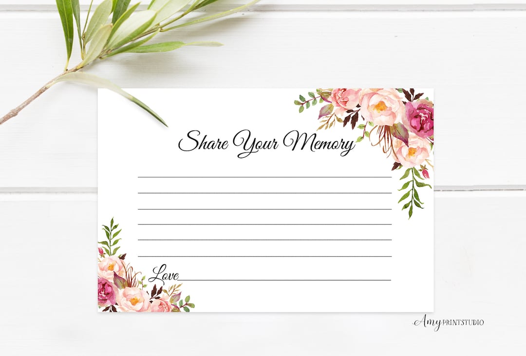 Share a Memory Card, Floral Invitation, Birthday Invitation, Floral ...