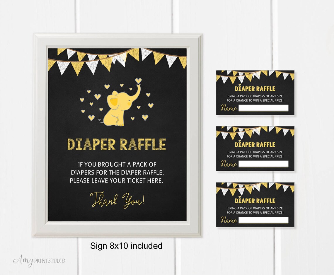 Diaper Raffle Tickets Diaper Raffle Sign Chalkboard Baby | Etsy
