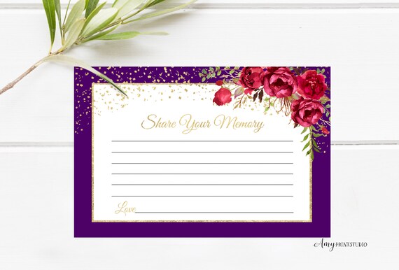 Share a Memory Card Floral Invitation Birthday Invitation | Etsy