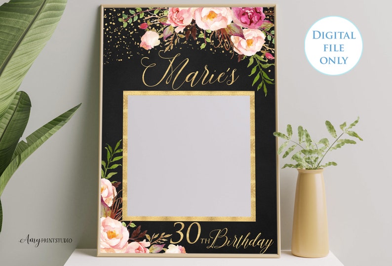 Birthday Photo Booth Frame Floral Birthday Photo Booth Frame - Etsy