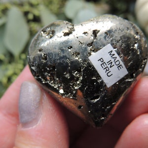 Pyrite Heart / SMALL Pyrite Heart / Druzy Pyrite Heart / Puffy Heart ...