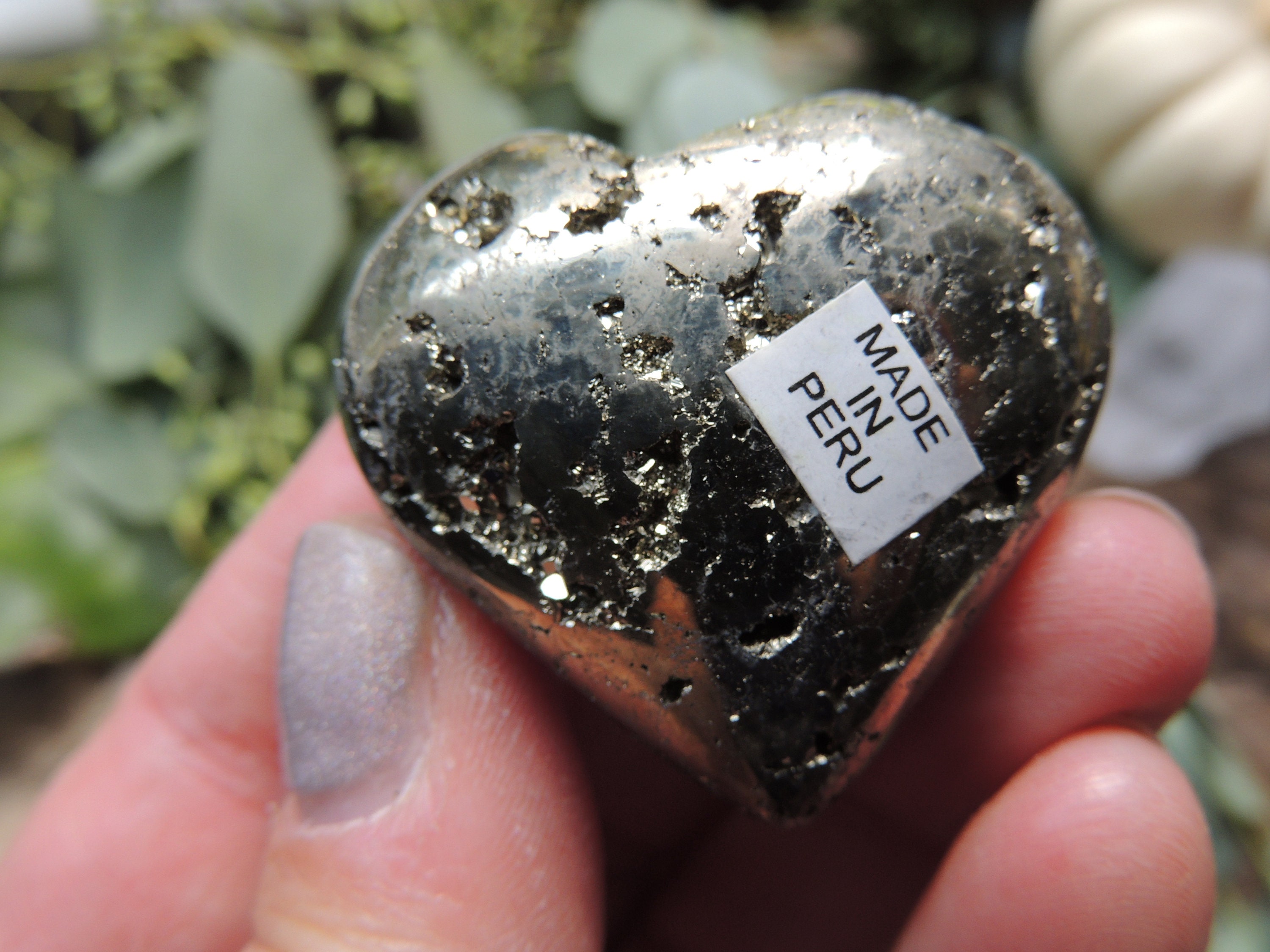 Pyrite Heart / SMALL Pyrite Heart / Druzy Pyrite Heart / Puffy | Etsy