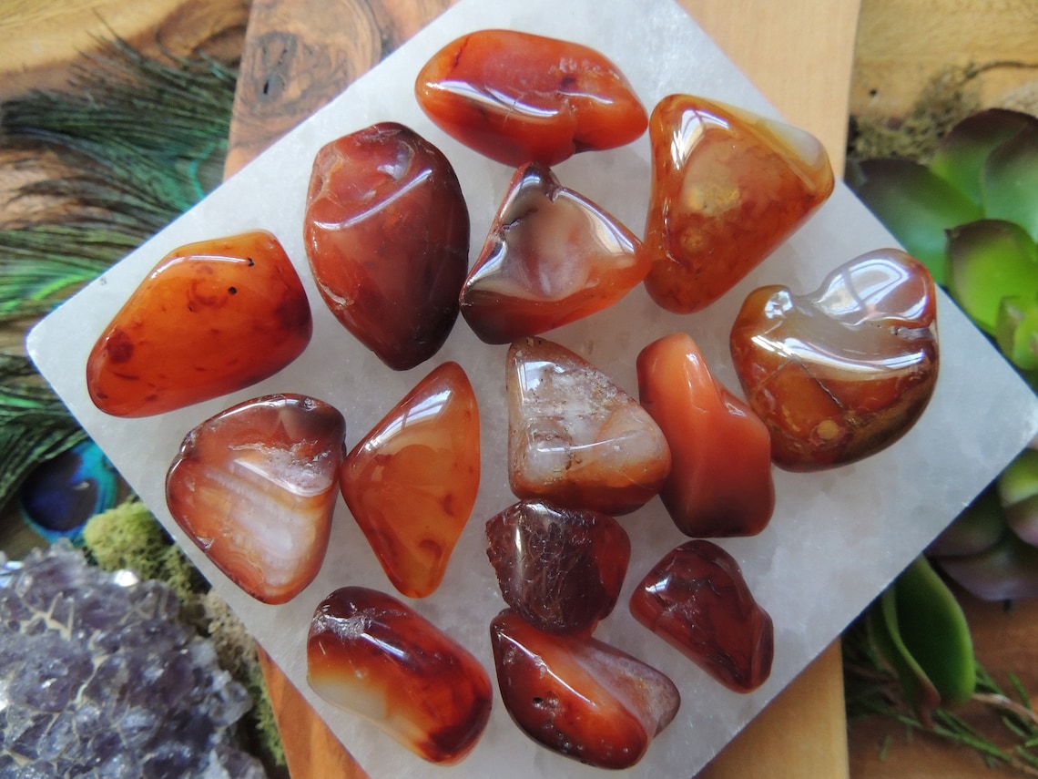 Carnelian / 3 SMALL Carnelians / Hand Polished Carnelian / | Etsy