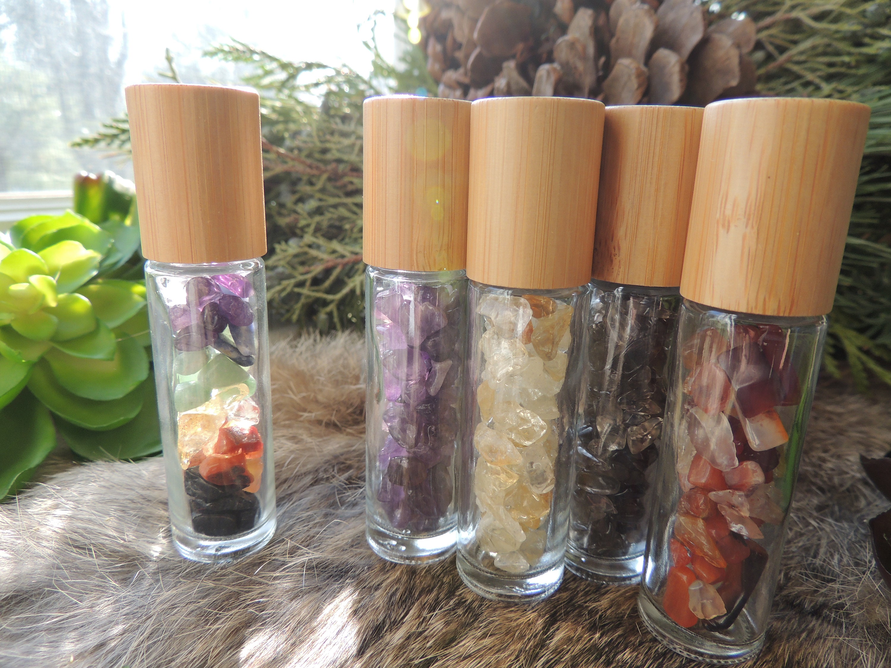 Chakra Gemstone Roller Bottle / Chakra Stones Roller Bottle / - Etsy