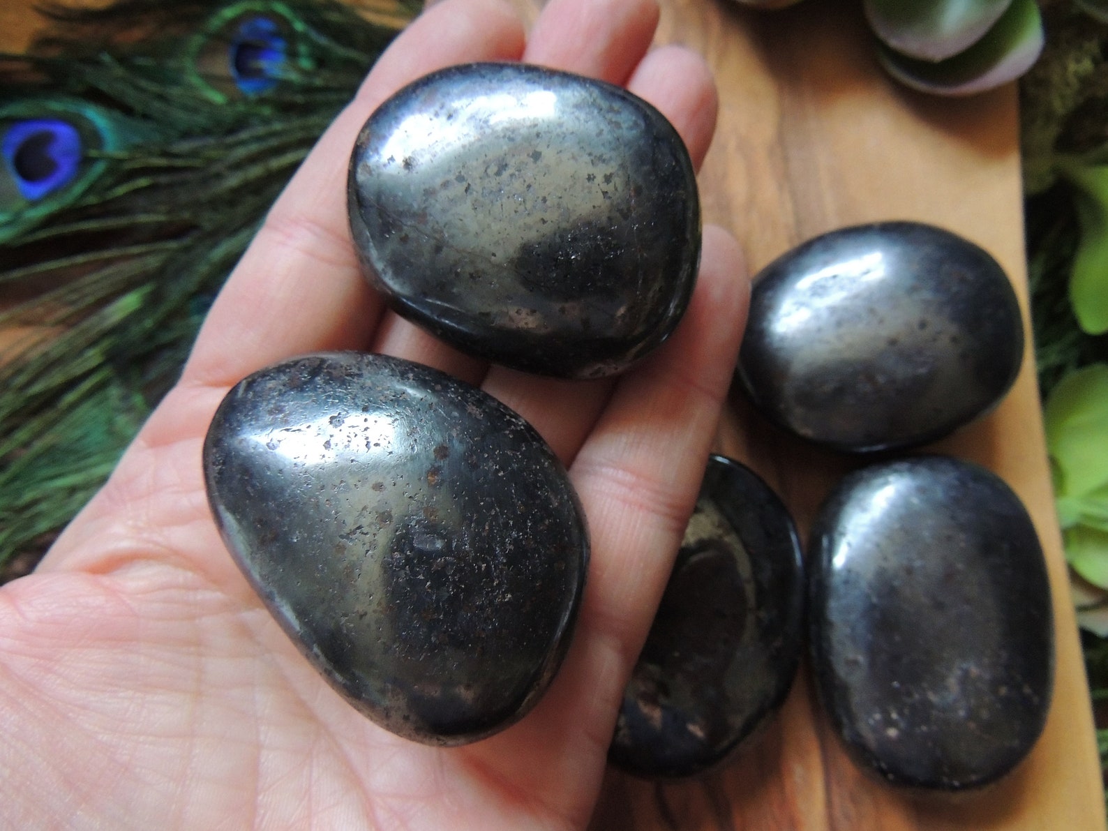 Hematite / MED PALM Stone Hematite / Smooth Hematite / Non - Etsy