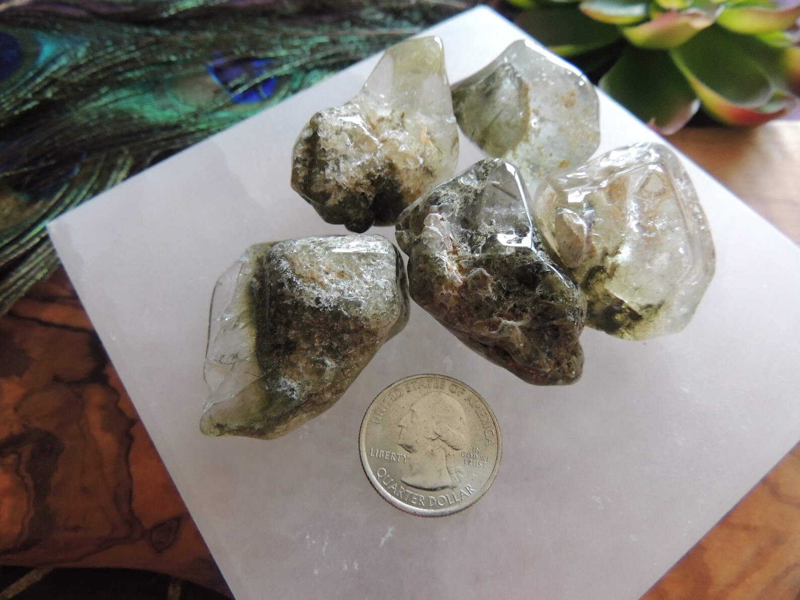 Epidote / Epidote in Quartz / Rare Epidote / Free Form Epidote - Etsy