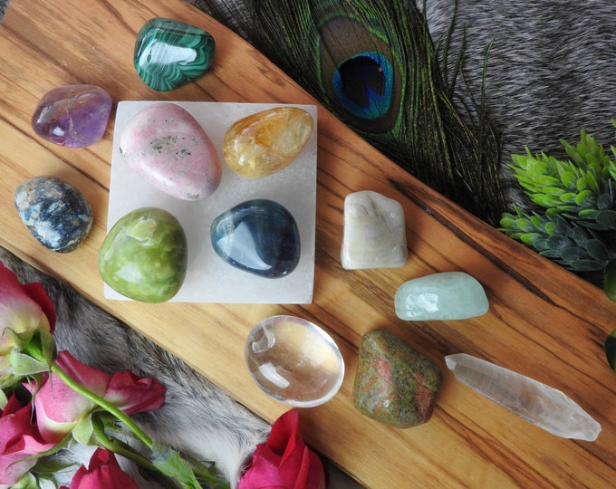 Healing Crystal Set / 13 Piece HEALING Crystal Set / All Chakra Crystal ...