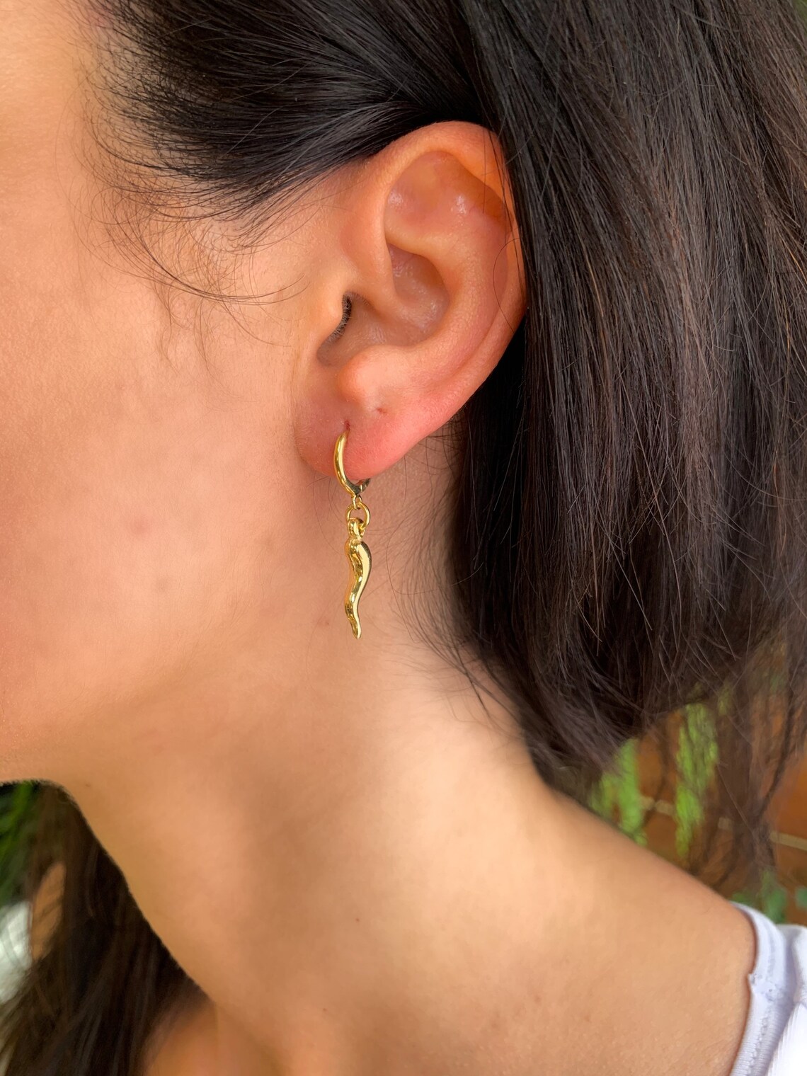 Chili Pepper Hoop Earrings Charm Earrings Gold Hoop | Etsy