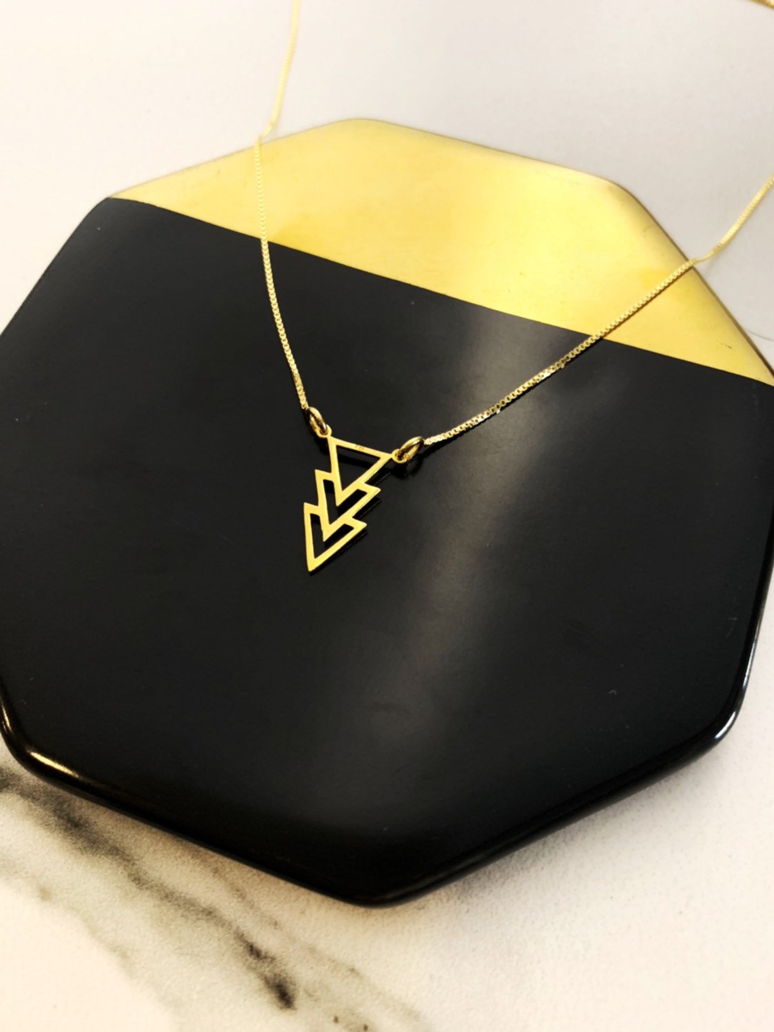 Triangle Necklace Necklaces for Women Geometric Necklace - Etsy