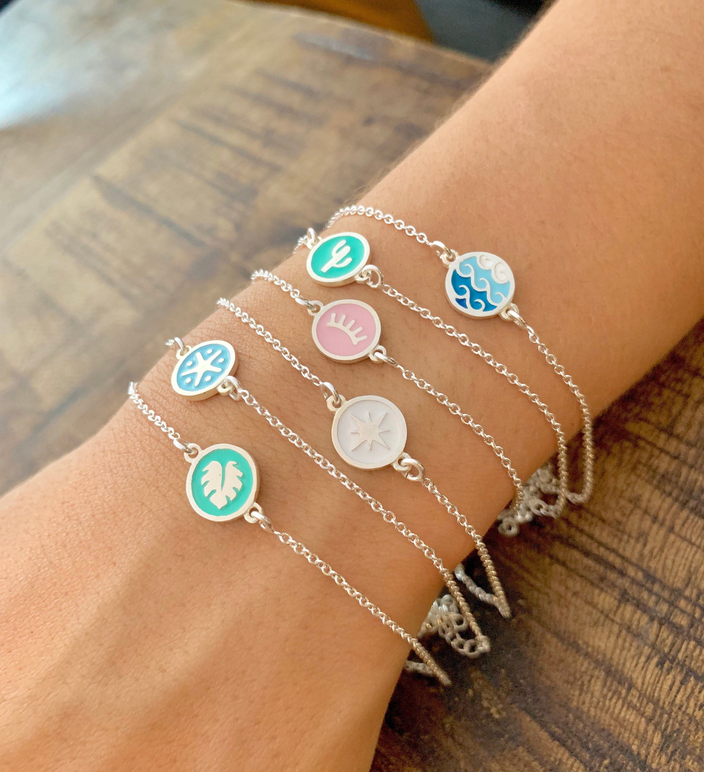 Tiny Gold Wave Charm Bracelet for Women Minimalist Sterling - Etsy