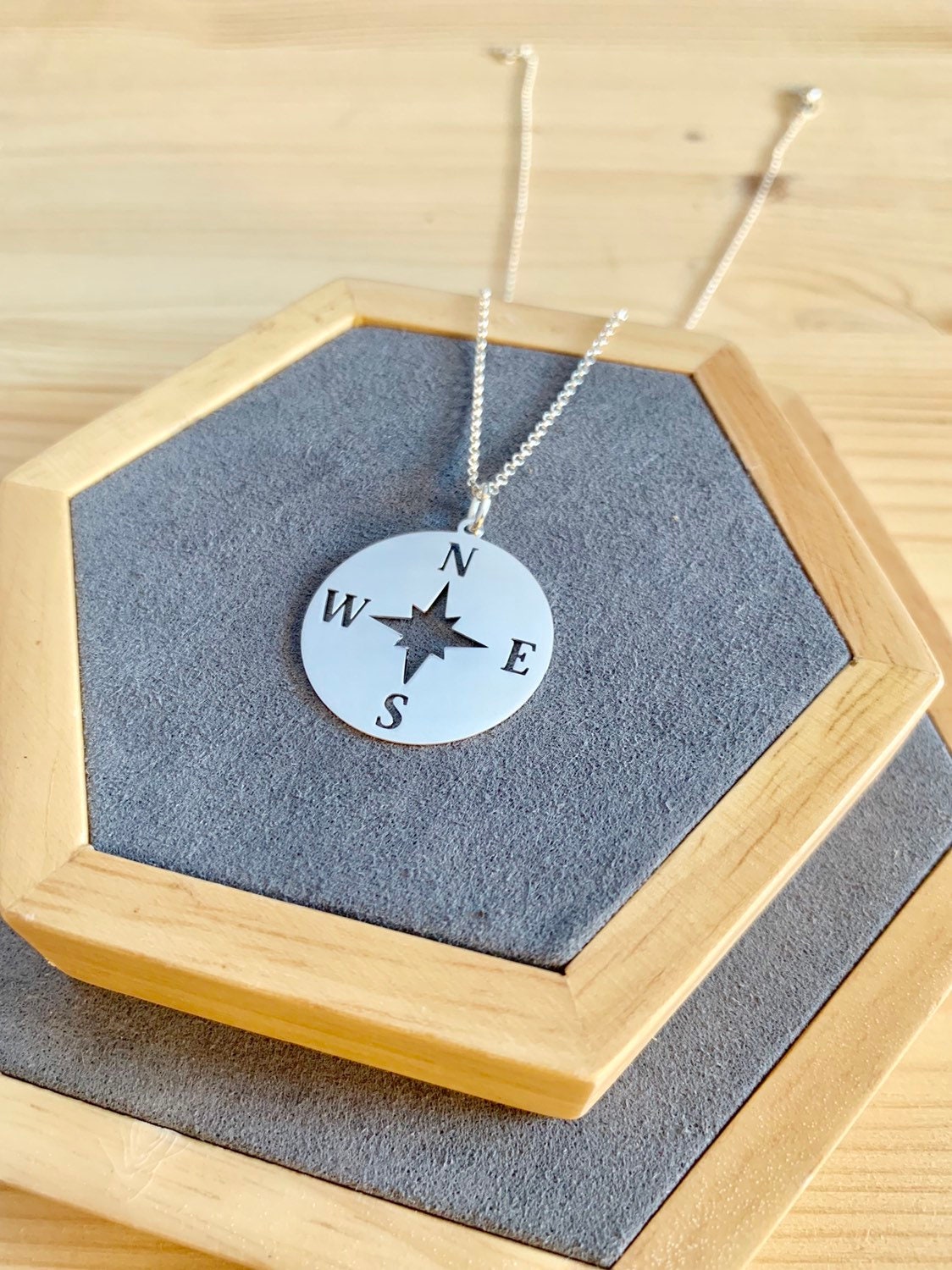 Necklaces for Women Compass Necklace Dainty Necklace Coin - Etsy