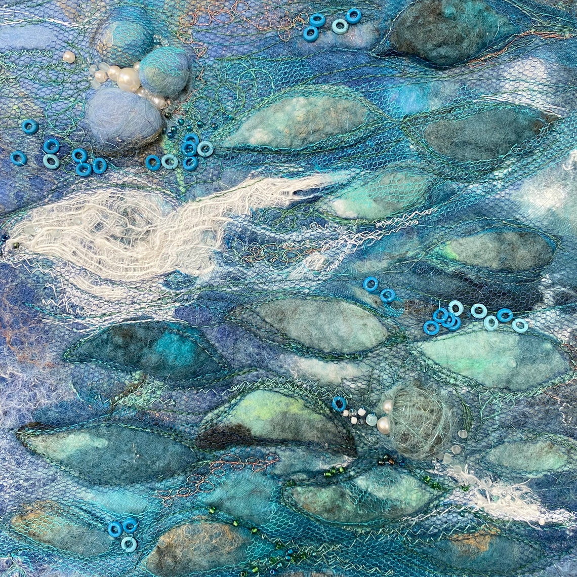Ocean Waves Abstract Textile Art - Etsy UK