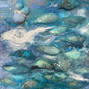 Ocean Waves Abstract Textile Art - Etsy UK