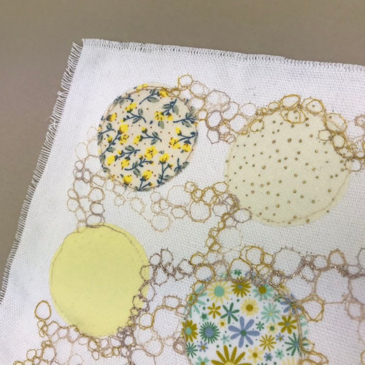 Champagne Bubbles Textile Art Abstract Fibre Art | Etsy