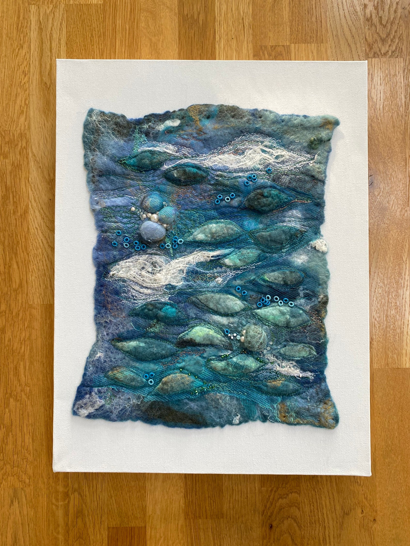 Ocean Waves Abstract Textile Art - Etsy UK
